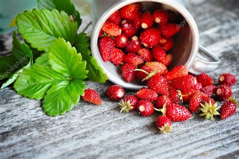 Frische Walderdbeeren Auf Einem Alten Holztisch Stockfotografie