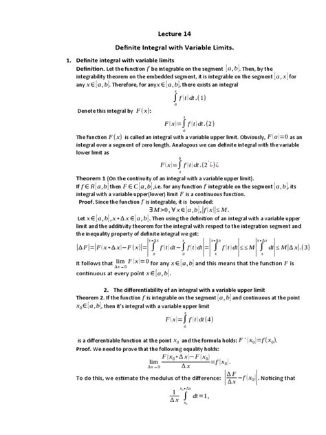 Lecture 14 Pdf Integral Functions And Mappings