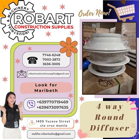 4 Way Round Diffuser Commercial And Industrial Construction Tools And Equipment On Carousell