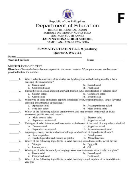 Q2 Week3 4 Standardized Summative Test Pdf