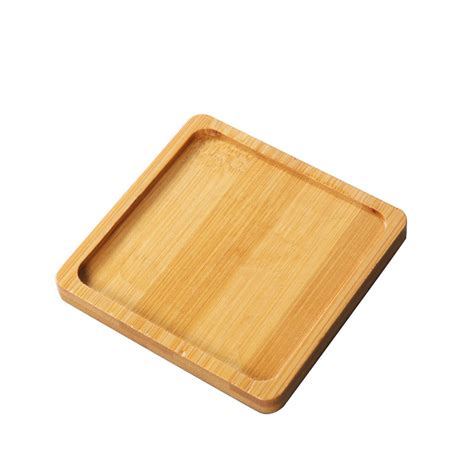 Badu Bg Офис тава за отцеждане Естествено бамбуково дърво Чинийка за растения Градинска саксия