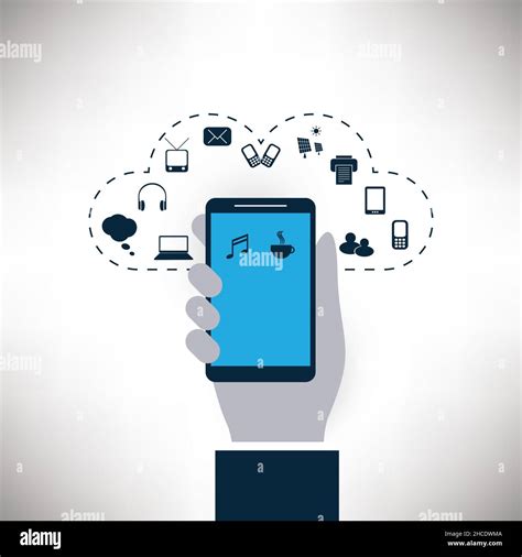 Internet Of Things Cloud Computing Design Concept With Icons Digital Network Connections