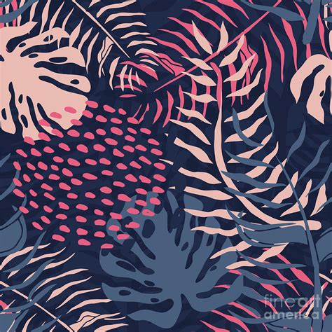 tropical seamless pattern with palm by yevhenii dubinko