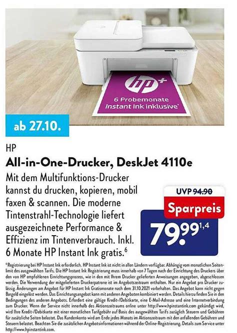 Hp All In One Drucker Deskjet E Angebot Bei Aldi Nord Prospekte De