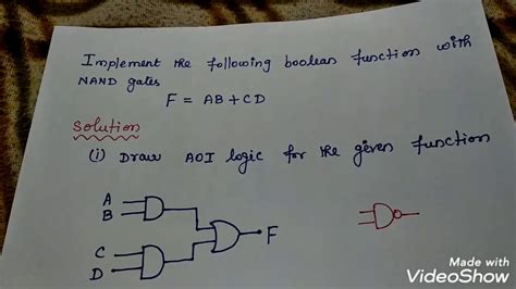 Nand Implementation Of Boolean Function In Tamil Youtube