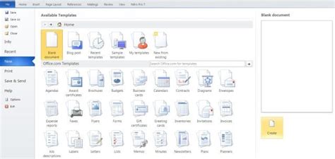 Create New Document In Word 2010