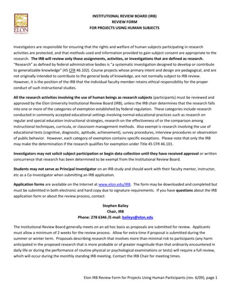 Irb Proposal Template