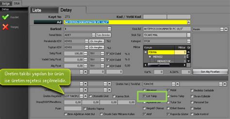 Stok Lot Parti No Takibi Stok Aktif Barkod Portal