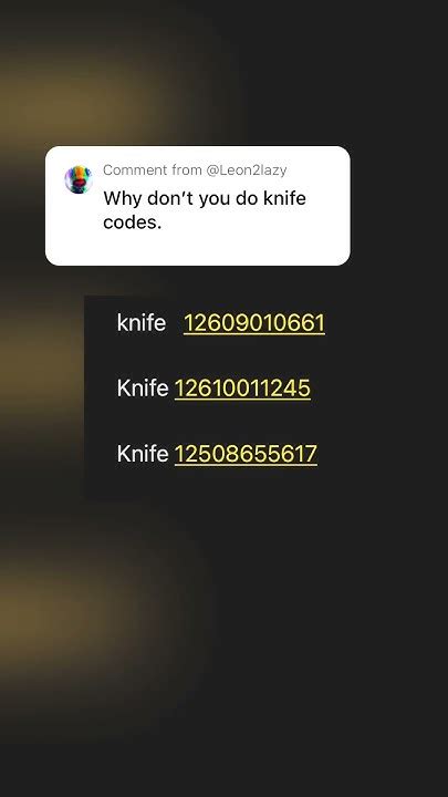 Hsl Knife Codes Roblox Youtube Hsl Knife Codes Roblox Youtube