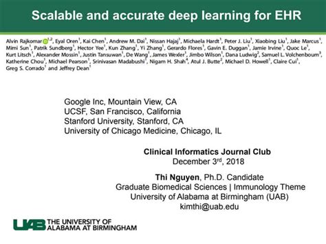 Deep Learning For Ehr Data Pptx