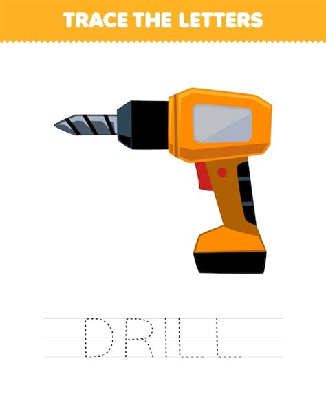 어린이를 위한 교육 게임은 귀여운 만화 드릴 인쇄용 도구 워크시트의 편지를 추적합니다 프리미엄 벡터
