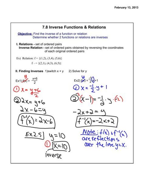 78 Inverse Functions And Relations