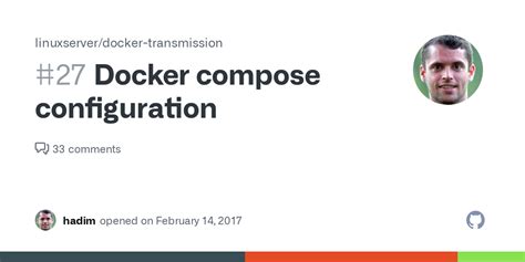docker compose configuration · issue 27 · linuxserver docker transmission · github
