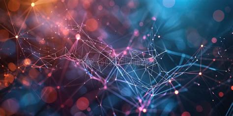 The Neon Sphere Object That Link Each Other To The The Multiple Lines Aigx03 Stock