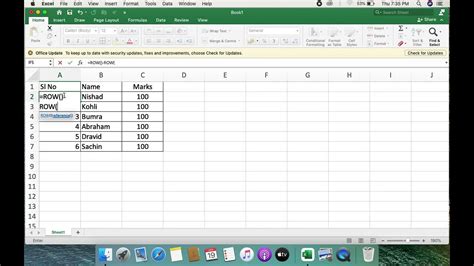Excel Trick 4 Insert Serial Numberauto Arranging Serial Number