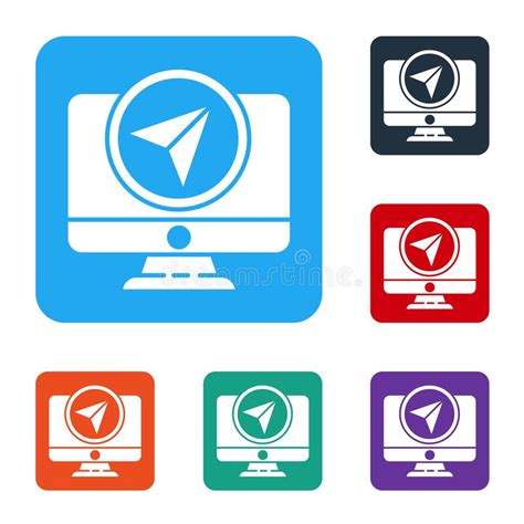 White Computer Monitor With 18 Plus Content Icon Isolated On White Background Age Restriction