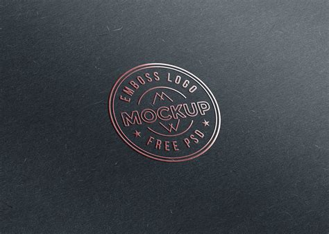 Emboss Paper Logo Mockup Psd Mockup World Hq