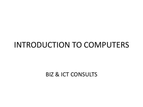 Introduction To Computers Notes