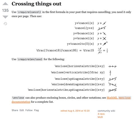 Mathjax Equivalent Of ` ` Mathoverflow Meta