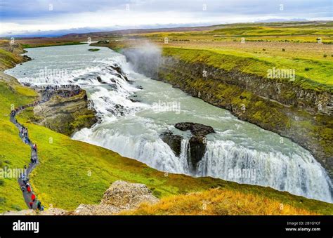 Enormous Gullfoss Waterfall Golden Falls Golden Circle Iceland One Of