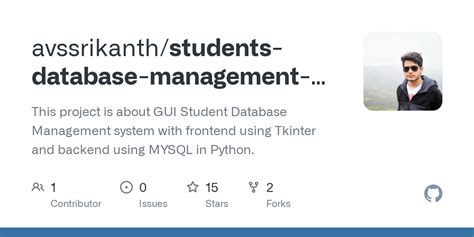 GitHub Avssrikanth Students Database Management System This Project Is About GUI Student