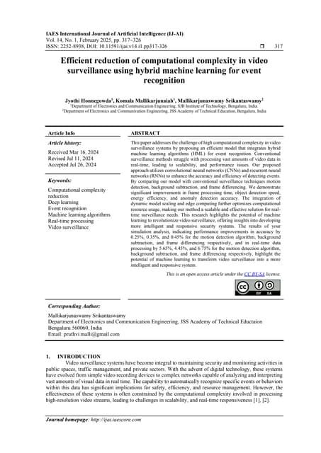 Efficient Reduction Of Computational Complexity In Video Surveillance Using Hybrid Machine