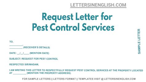 Request Letter For Pest Control Services Sample Letter To Requesting Pest Control Services