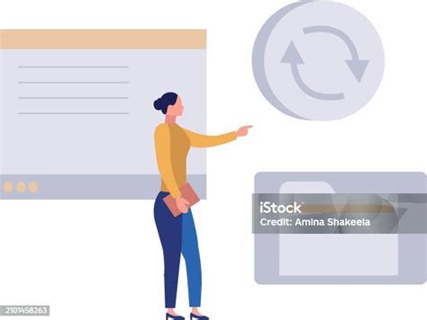 Girl Is Pointing To Backup Data Files Stock Illustration Download