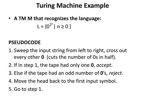 Ppt Turing Machine Example Powerpoint Presentation Free Download