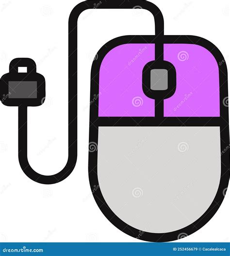 The Drawing Of A Lilac Computer Mouse A Small Hardware Input Device Used By Hand Illustration