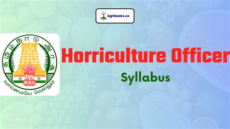 TNPSC Horticulture Officer Syllabus Agri Books