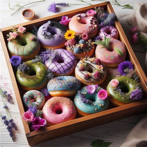 Assorted Artisan Donuts On Tray Premium Ai Generated Image Assorted Artisan Donuts On Tray Premium Ai Generated Image