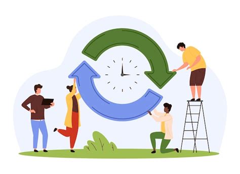 Premium Vector Refresh Or Reload Task Renew Visualization By Tiny People Holding Update Circle