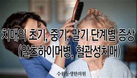 치매의 초기 중기 말기 단계별 증상 알츠하이머병 혈관성치매 네이버 블로그
