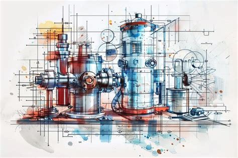 Sketching Industrial Process Optimization Tools Ar Generative Ai Premium AI Generated Image