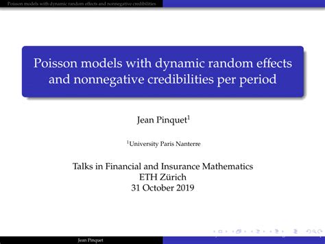 Pdf Presentation At Eth Zürich Poisson Model With Dynamic Random