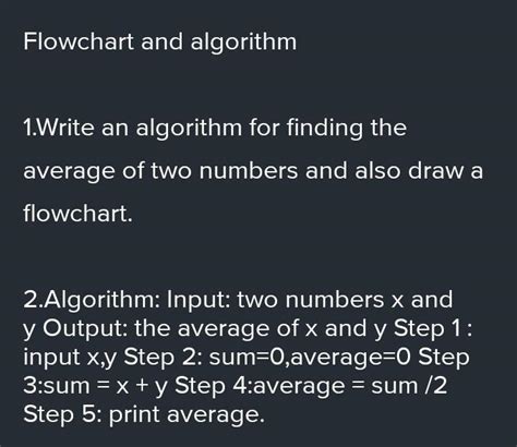 Write An Algorithm And Draw The Flowchart For Finding The Average Of