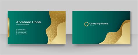 현대 우아한 간단한 깨끗한 짙은 녹색 골드 화이트와 블랙 명함 디자인 벡터 템플릿 창조적 인 전문 기술 기업 스타일 0명에 대한