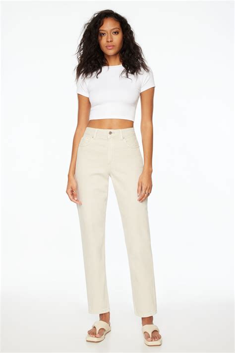 Claudia Mom Jeans Beige Dynamite