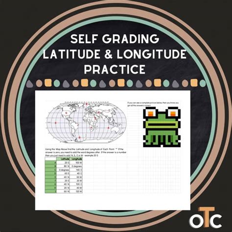 Self Grading Latitude And Longitude Practice By One Teachers Corner