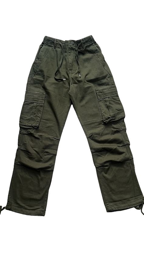 شلوار کارگو ساده یشمی کد 2306