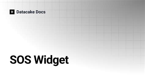 SOS Widget Datacake Docs