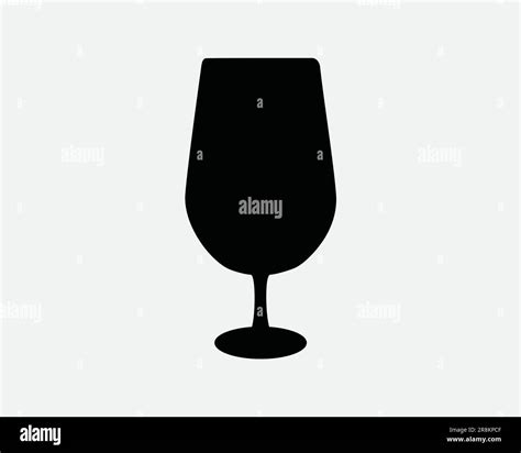 Wine Glass Icon Alcohol Beverage Drink Glass Glassware Cocktail Bar Black White Sign Symbol