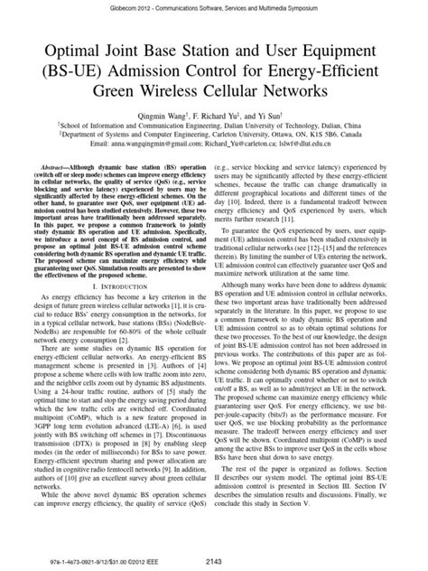 Optimal Joint Base Station And User Equipment Pdf Quality Of
