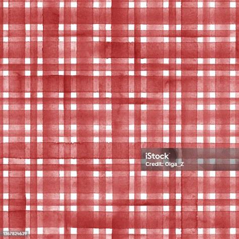 수채화 스트라이프 격자 무늬 이음새가 있는 패턴 흰색 배경에 빨간색 줄무늬 빨강에 대한 스톡 벡터 아트 및 기타 이미지 빨강 타탄 체크무늬 수채화 Istock