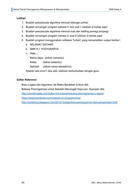 Modul 2 Teknik Pemrograman Mengenal Bahasa C Dan Compiler Pdf