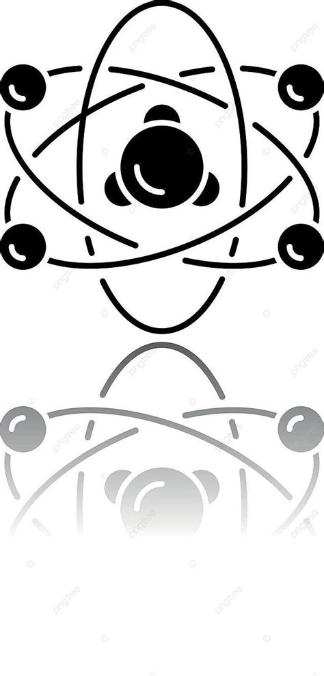 Nuclear Physics Icon With Atomic Structure And Particles Vector Vector Reaction Learning Png