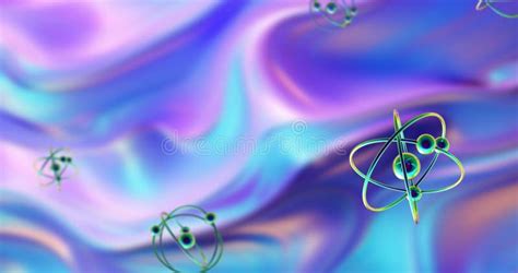 Animation Of Atom Models Spinning Over Multicoloured Vibrant Background Stock Footage Video Of