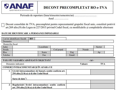 Totul Despre Decontul Precompletat Ro E Tva Ghid Anaf