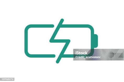 빠른 전기 충전 배터리 아이콘입니다 빠른 전력 축압기 충전기 기호 속도 전기 요금 선형 표시 익스프레스 에너지 충전 녹색 로고와 번개 배지 벡터 개념에 대한 스톡 벡터 아트
